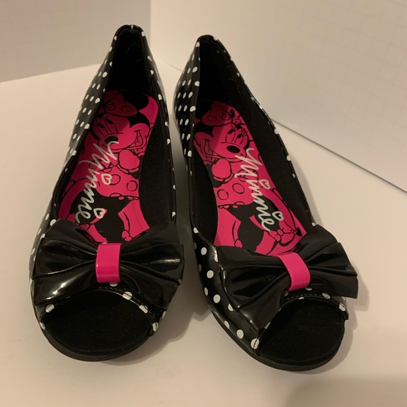 Disney | Shoes | Disney Minnie Mouse Polka Dot Wedges Girls 2 2 | Poshmark